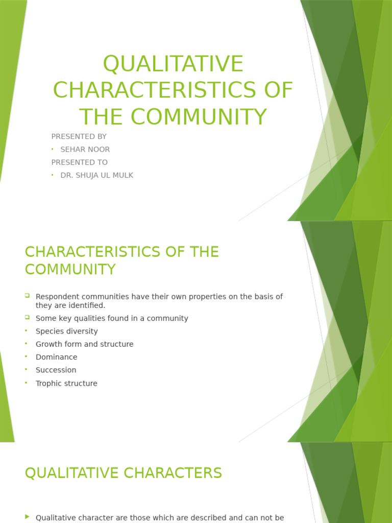Qualitative Characteristics of Communities | PDF | Plants | Botany