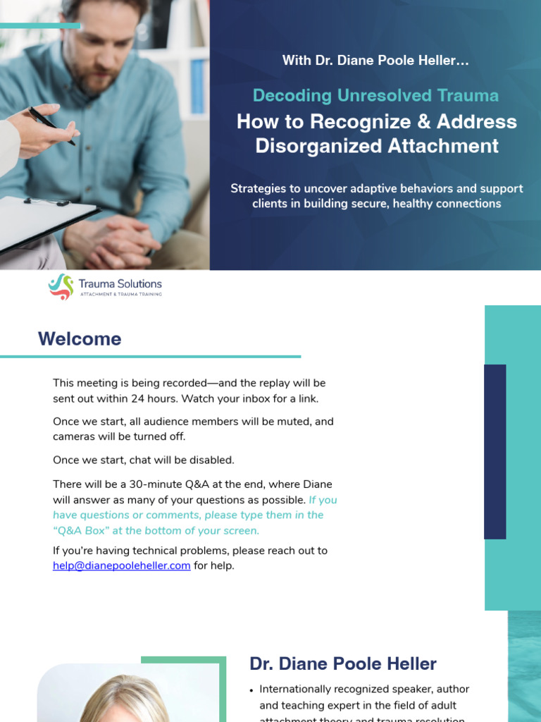 Decoding Unresolved Trauma - Disorganized Attachment - Masterclass Slides | PDF | Psychological ...