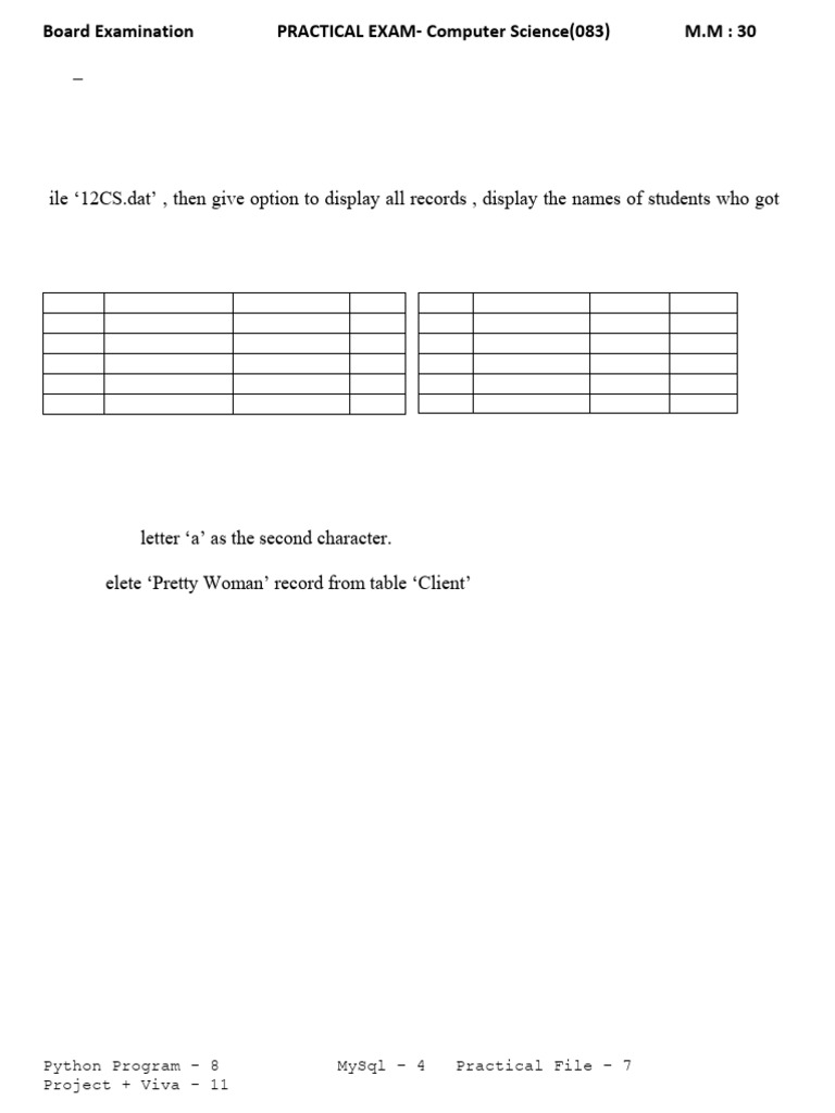 Board Practcal - Questions Cs | PDF | Computing