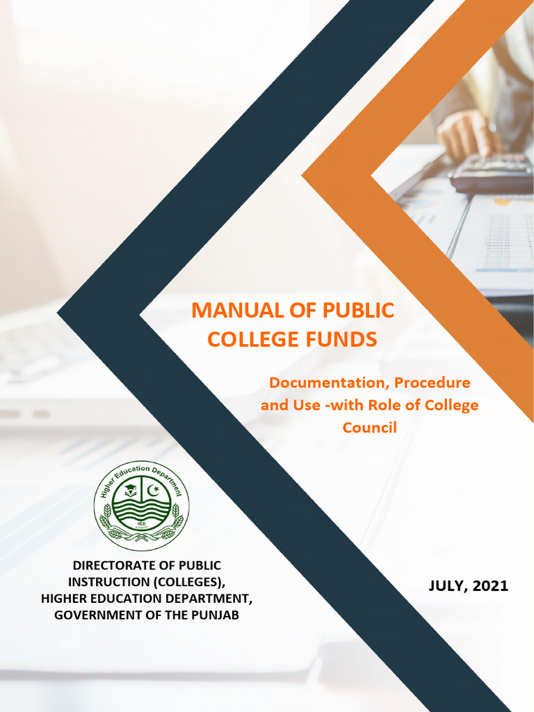 Public College Funds Management Manual | PDF | Banks | Transaction Account