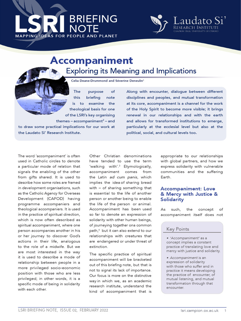 Accompaniment: Theology and Practice Insights | PDF | Catholic Social ...