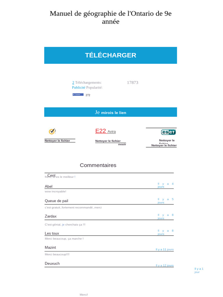 Manuel de Géographie de 9e Année Ontario | PDF | Mathématiques | Environnement naturel