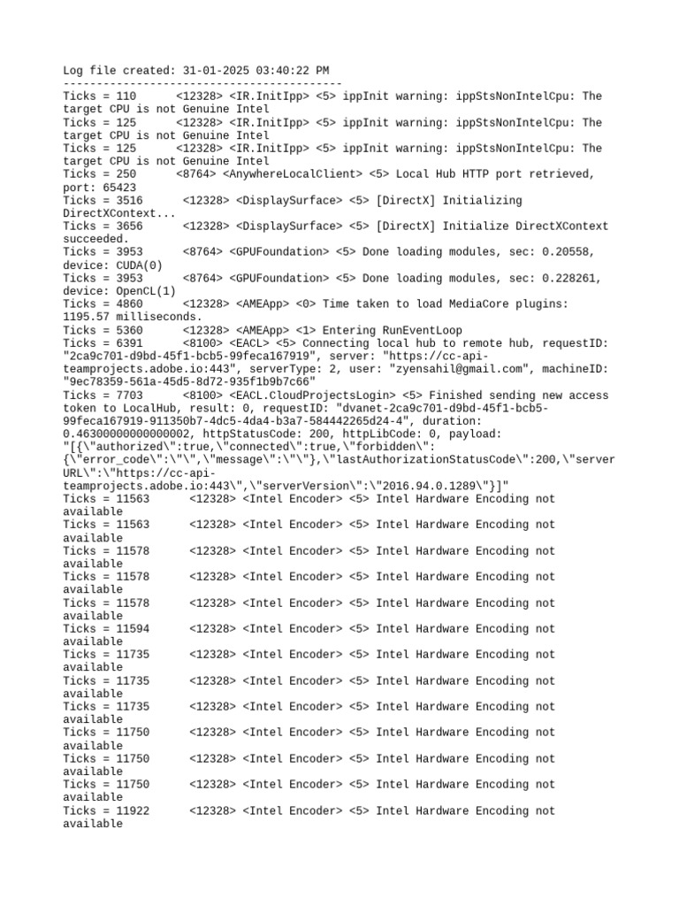 Adobe Media Encoder Log | PDF | System Software | Computer Science