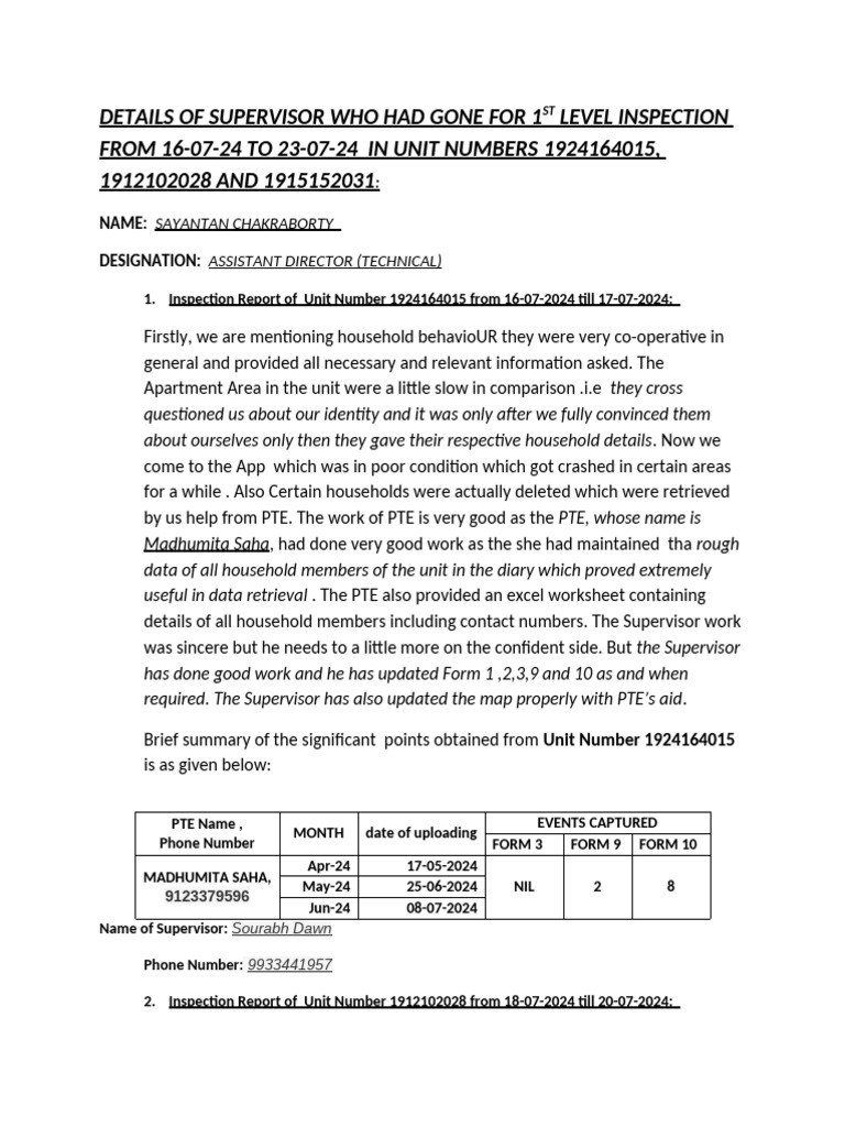 Inspection Report JULY 2024 FINAL | PDF
