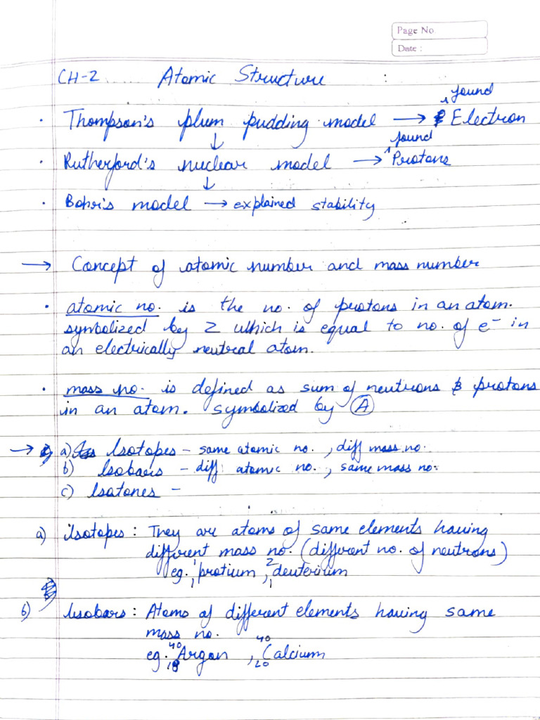 Class 11th atomic structure notes | PDF