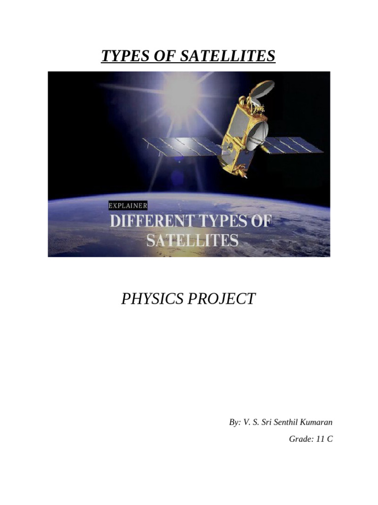 Physics Types of Satellites | PDF | Satellite | Communications Satellite