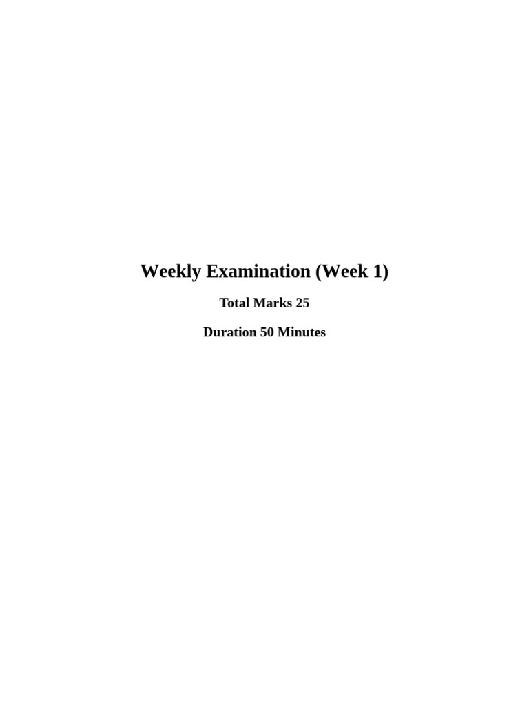 Weekly Examination | PDF