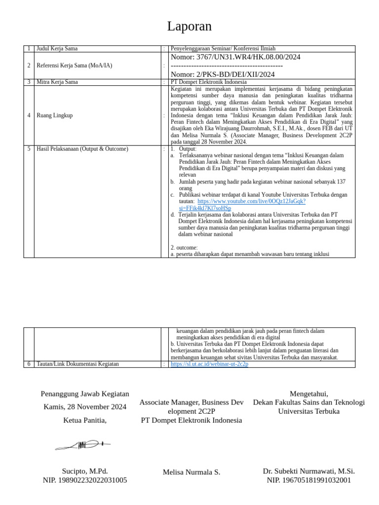 FST 2C2P - Draft Laporan Kegiatan | PDF