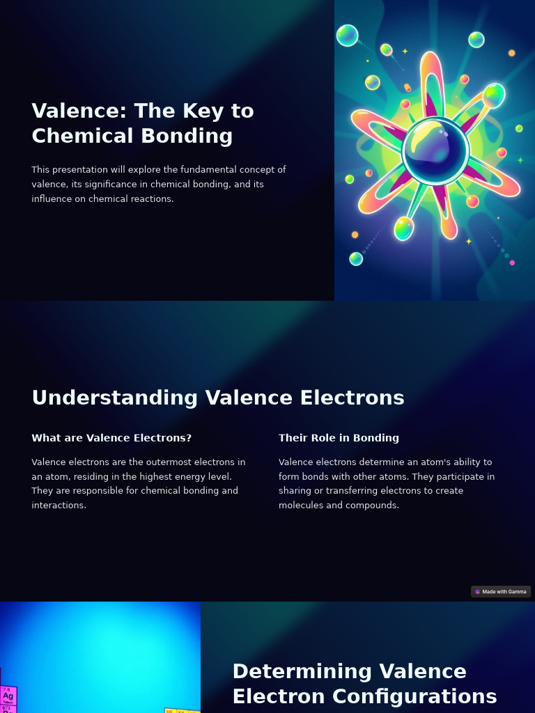 Valence The Key To Chemical Bonding | PDF