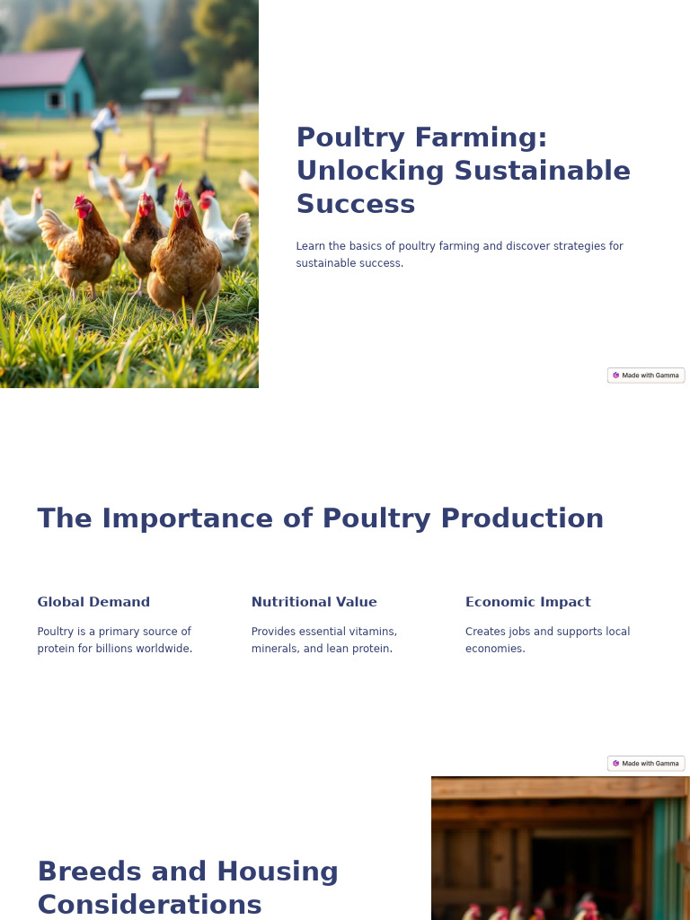 Sustainable Poultry Farming Guide | PDF