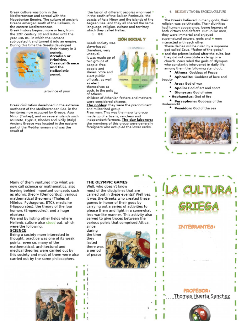 Triptych - Greek Culture | PDF | Ancient Greece | Twelve Olympians