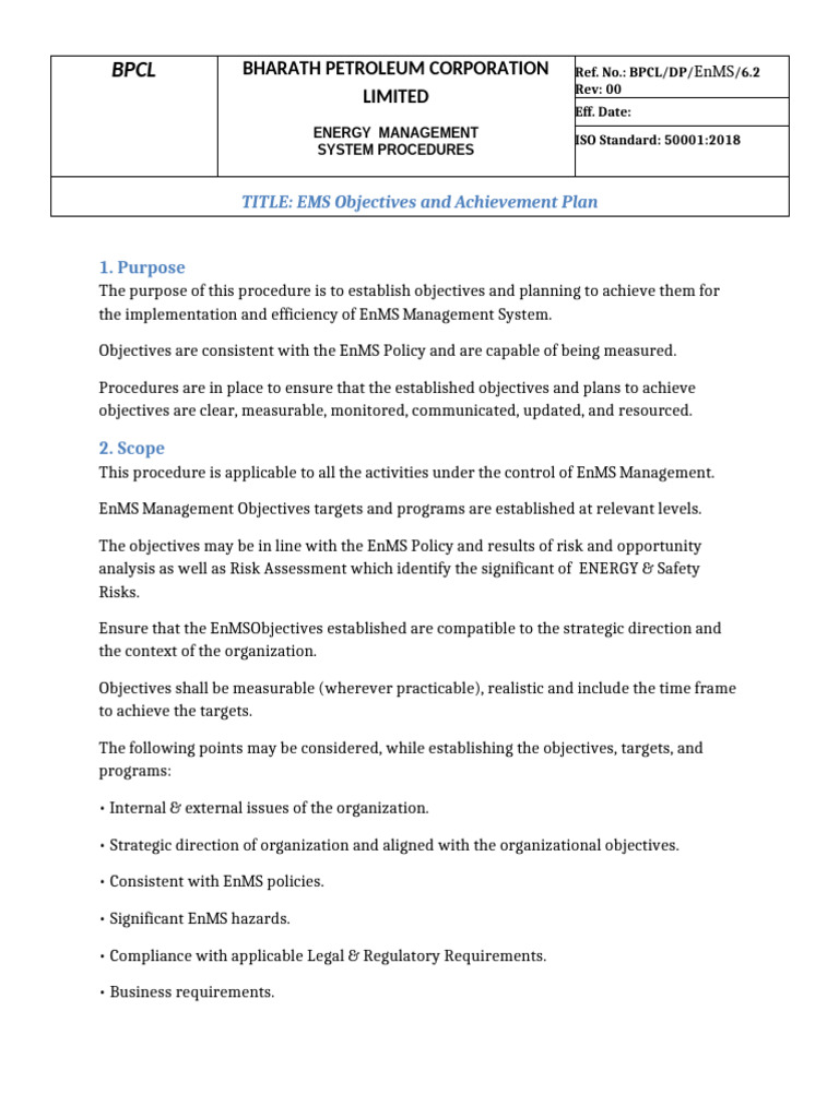 6.2 OH&S Objectives and Achieve | PDF | Risk | Energy Management