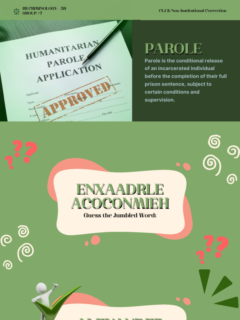 Group 7 Parole 1 | PDF | Parole | Rehabilitation (Penology)