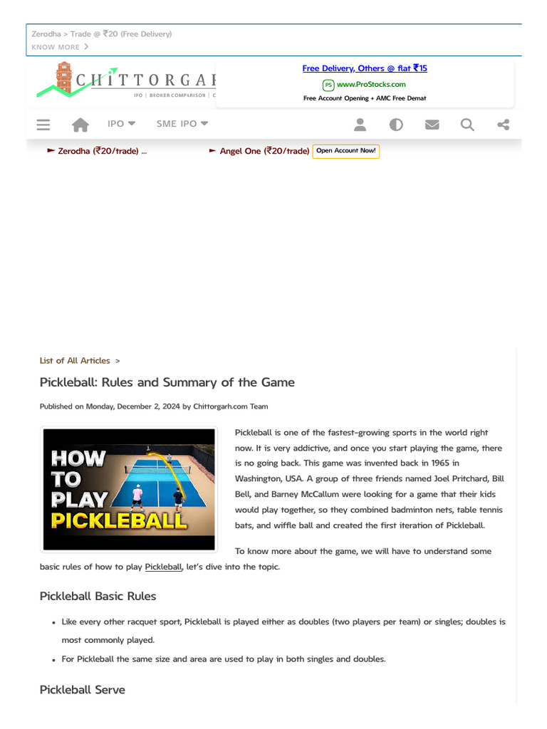 Pickleball_ Rules and Summary of the Game | PDF