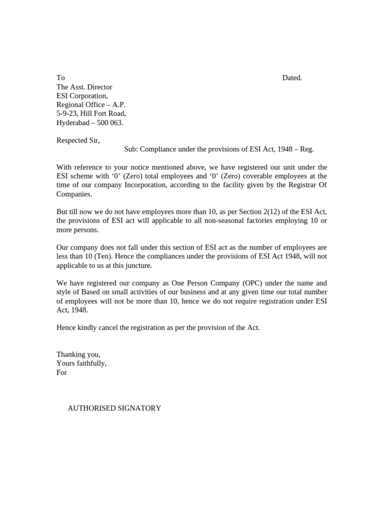 ESI Letter | PDF