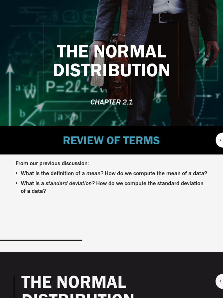 PROSTAT-Chapter 2.1 - Normal and Standard Normal Distribution | PDF ...