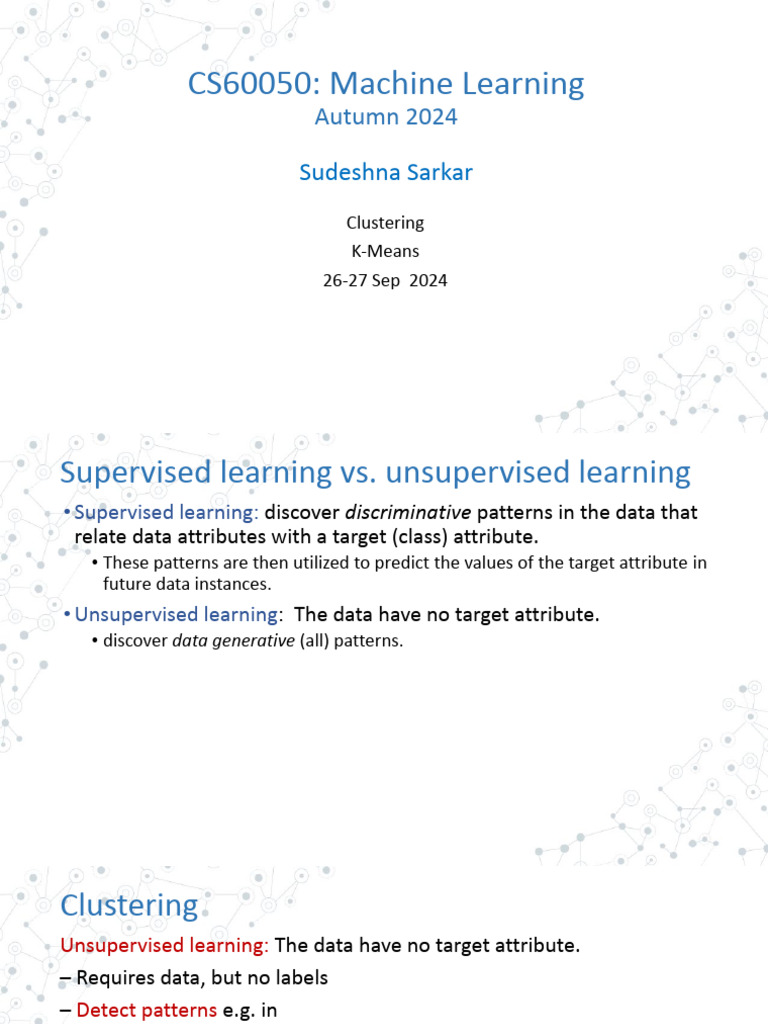 Clustering-Part1.pptx | PDF | Cluster Analysis | Applied Mathematics