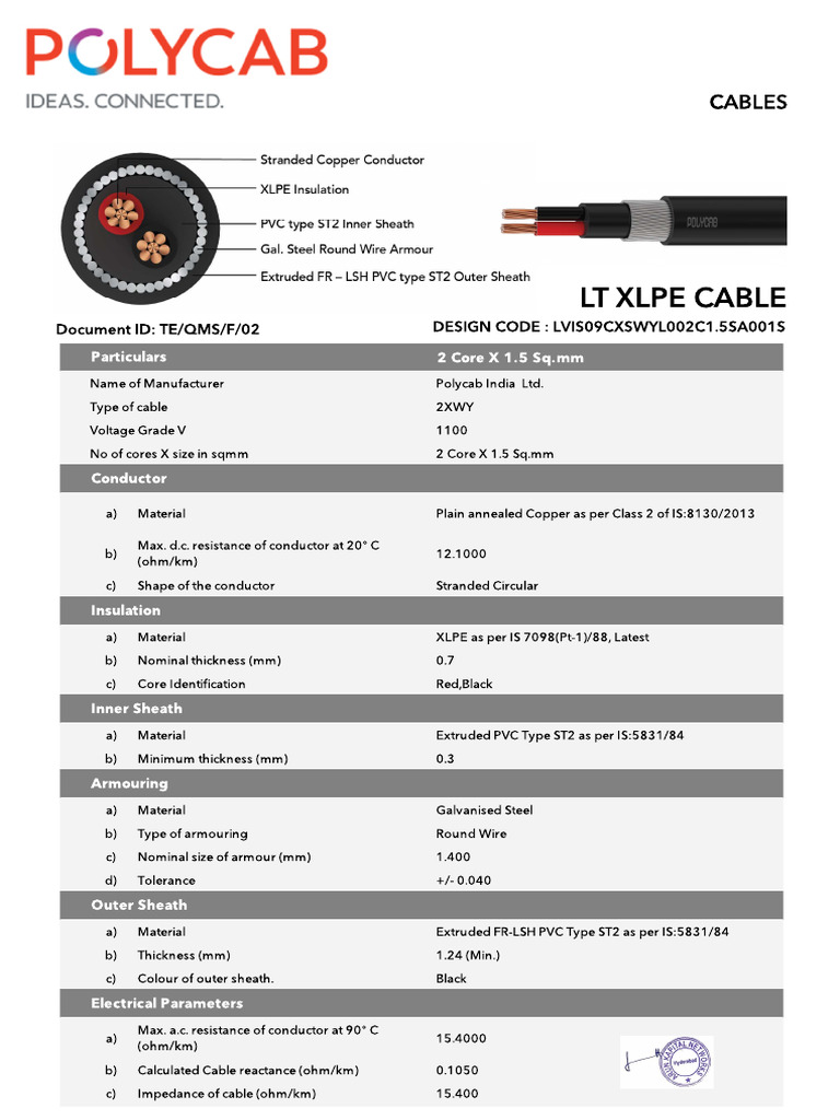 Polycab Product Tolerances Standards | PDF