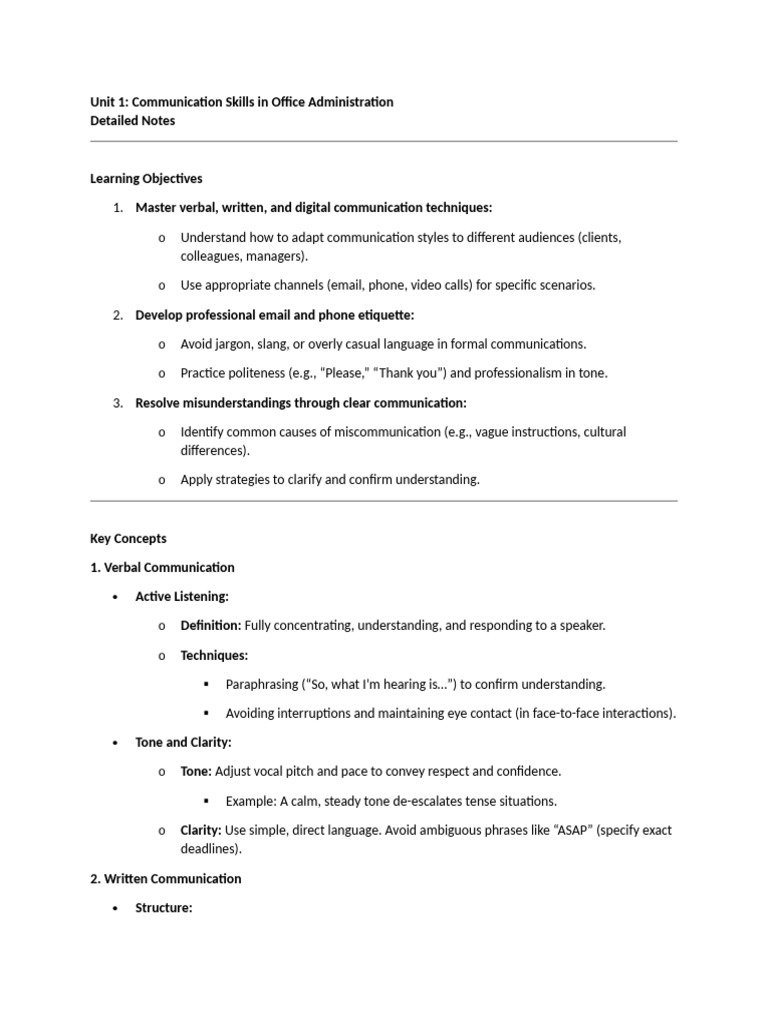 Office Communication Skills Guide | PDF | Communication | Human ...