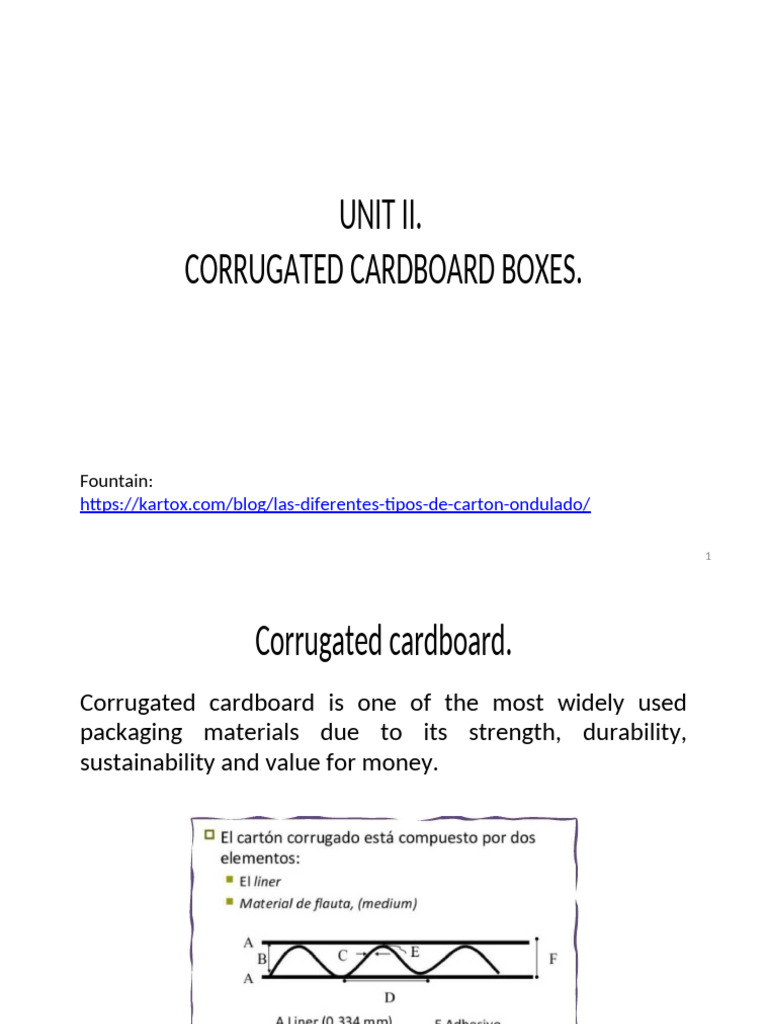 Types and Strength of Corrugated Cardboard | PDF