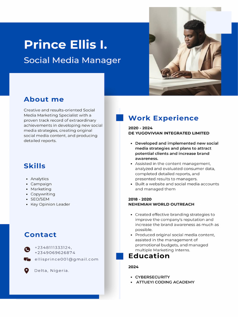 Prinfe Ellis Social Media Manager CV - 20240716 - 072659 - 0000 | PDF