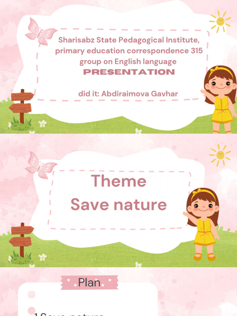 Green and Pink Watercolor Introduction To Children Presentation ...