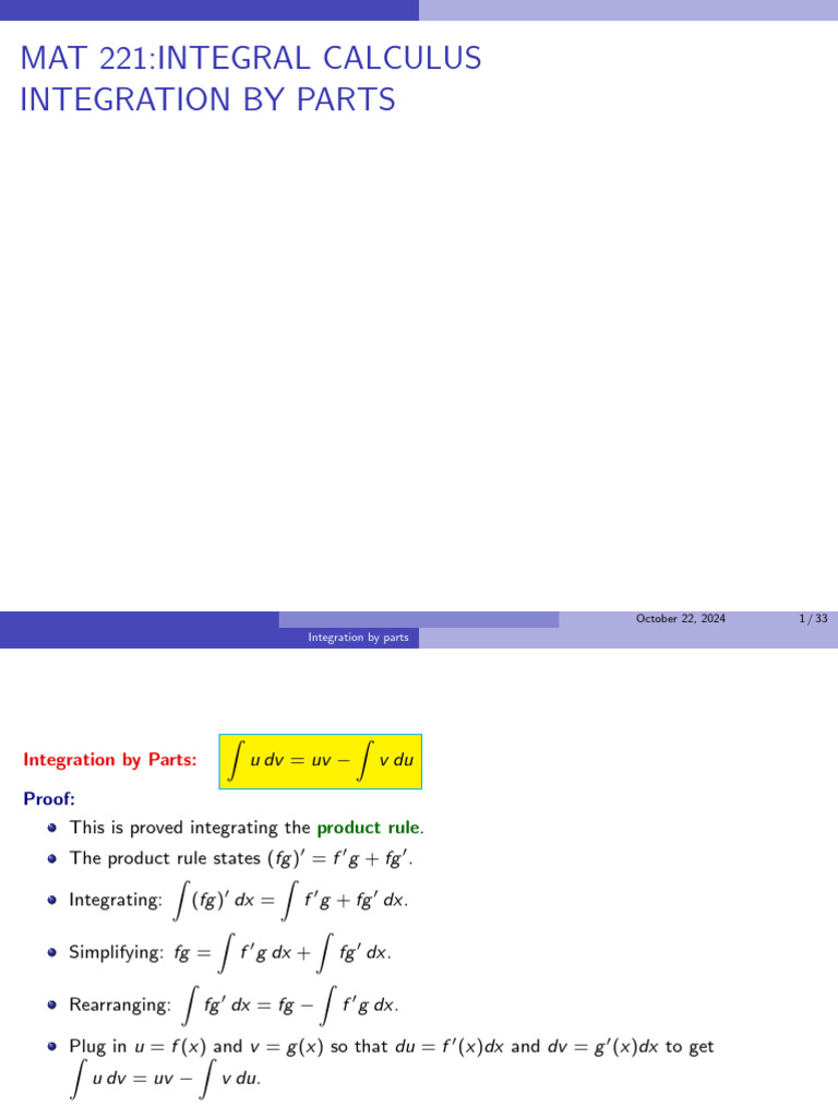 Mastering Integration by Parts Techniques | PDF | Special Functions ...