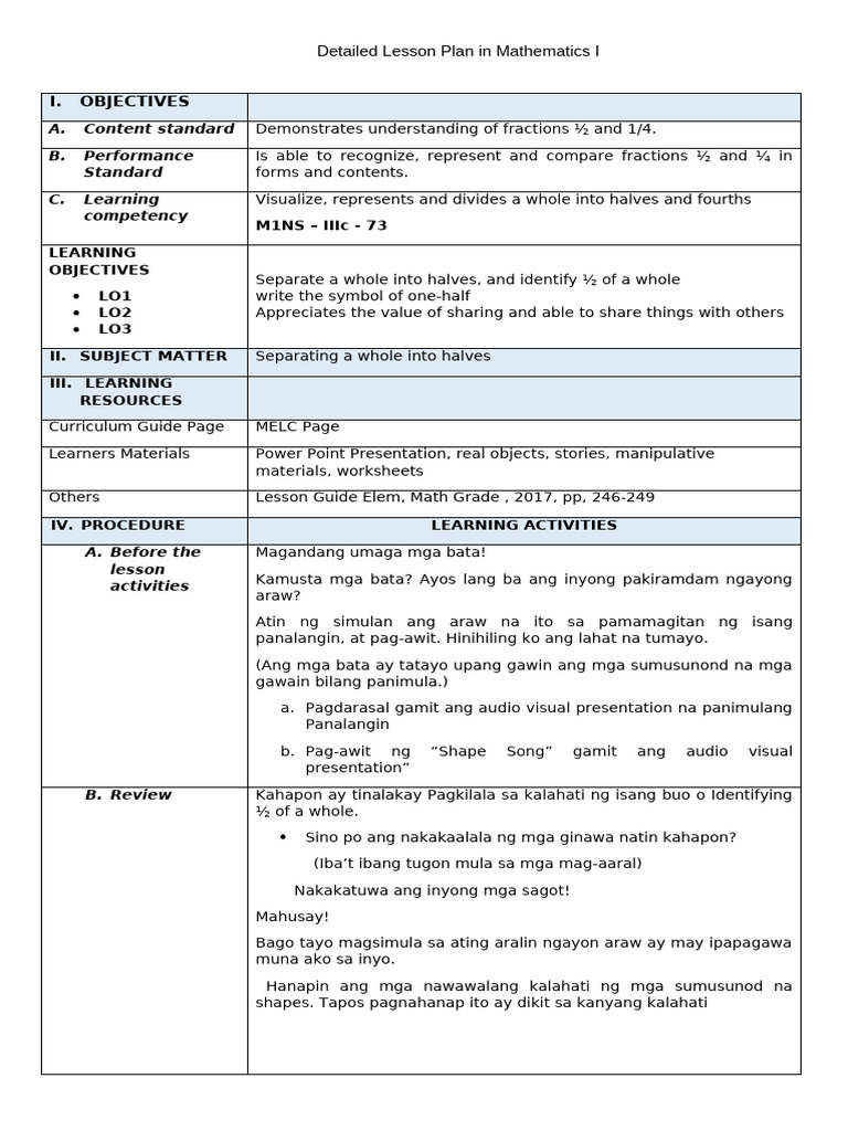 DLP COT Math1 2023 Correct | PDF