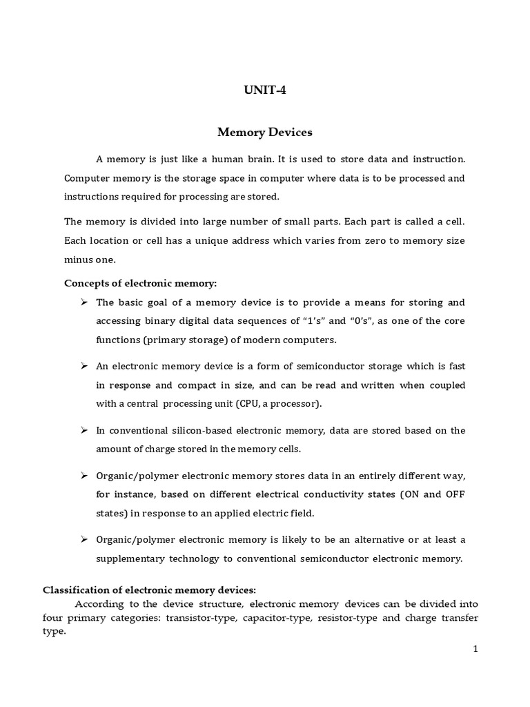 unit4 CHEMISTRY MATERIALS | PDF | Liquid Crystal | Computer Memory