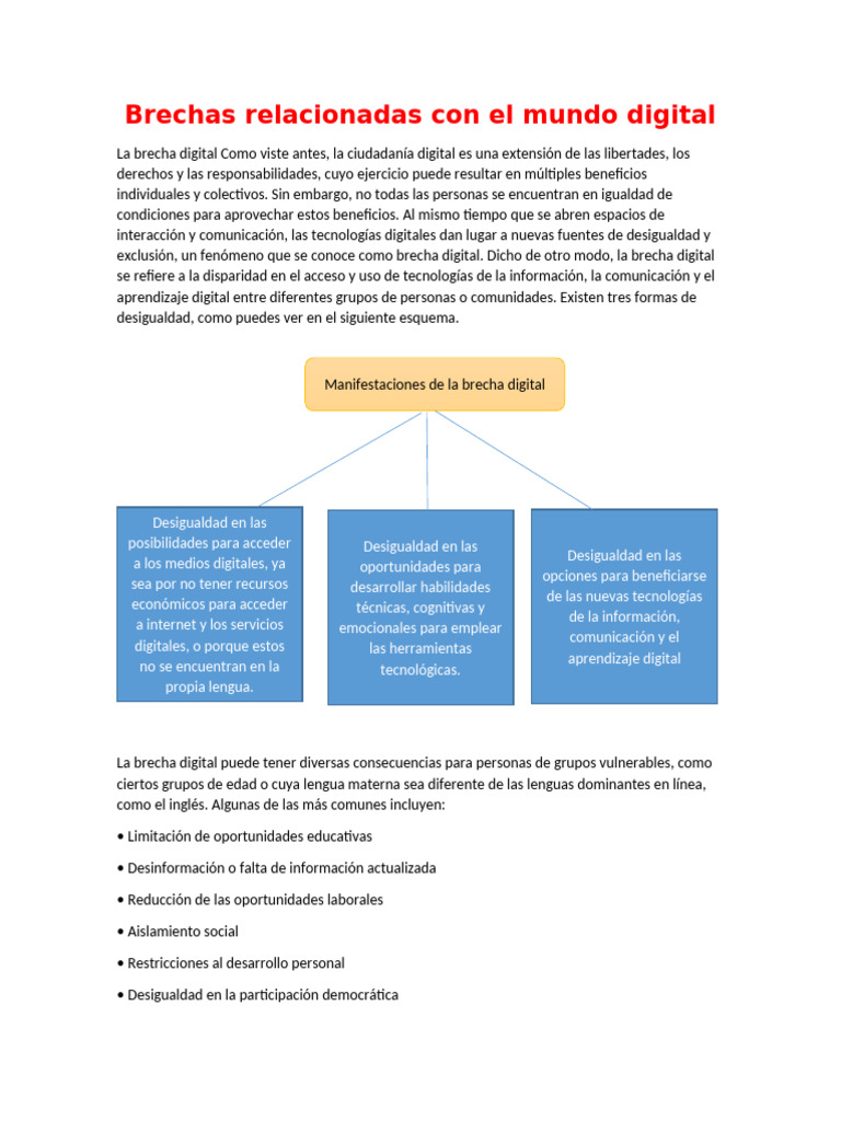 04brechas Relacionadas Con El Mundo Digital La Brecha Digital | PDF | Desigualdad social ...