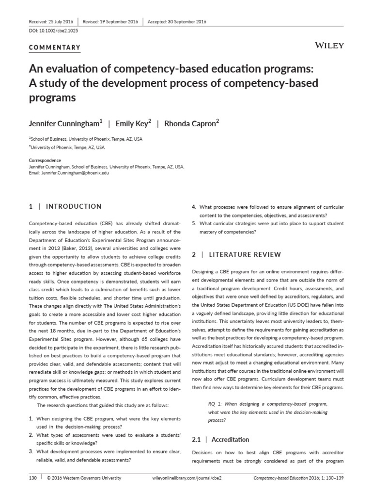 [The Journal of Competency-Based Education 2016-sep vol. 1 iss. 3] Cunningham, Jennifer_ Key ...