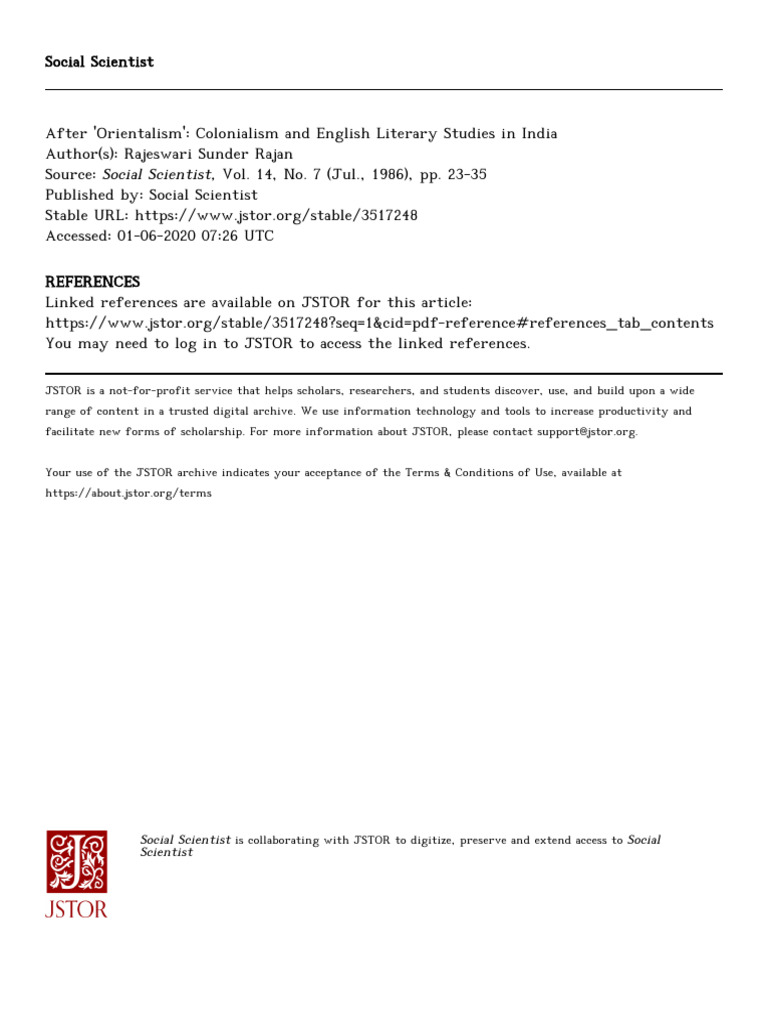 English Studies After Colonialism | PDF | Orientalism | Orientalism (Book)