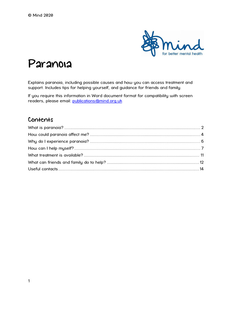 paranoia-2020 | PDF | Paranoia | Psychotherapy