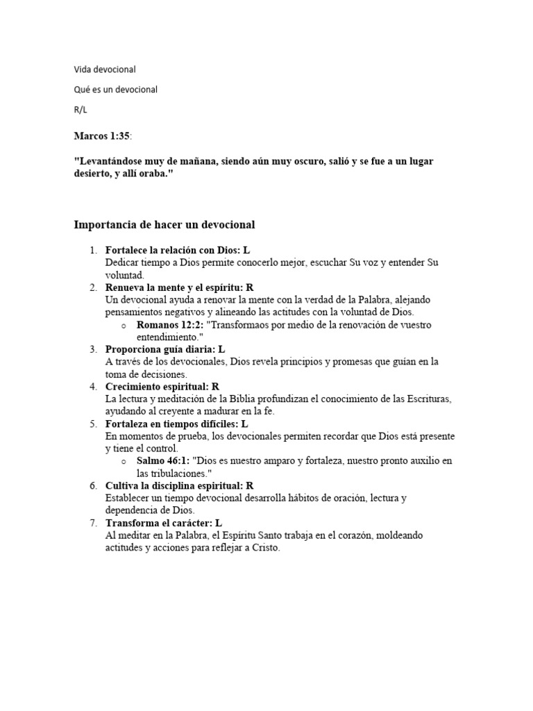 Importancia y Guía del Devocional Diario | PDF | Dios | Salmos