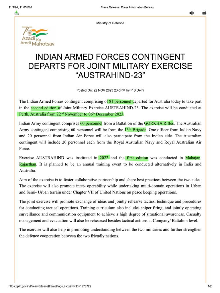 2023 Australia Army AustraHind Perth Australia | PDF