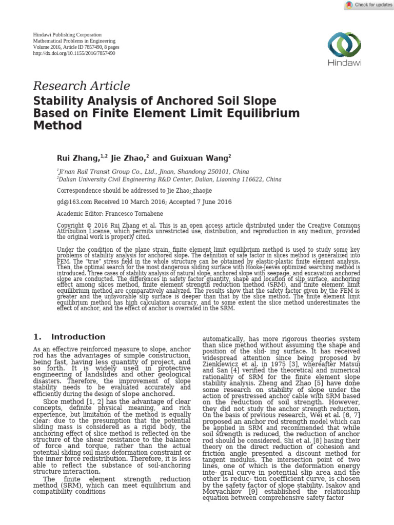 1. Mathematical Problems in Engineering - 2016 - Zhang - Stability ...