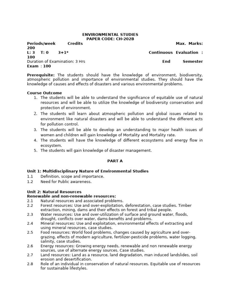 Individual Role in Resource Conservation | PDF | Biodiversity ...