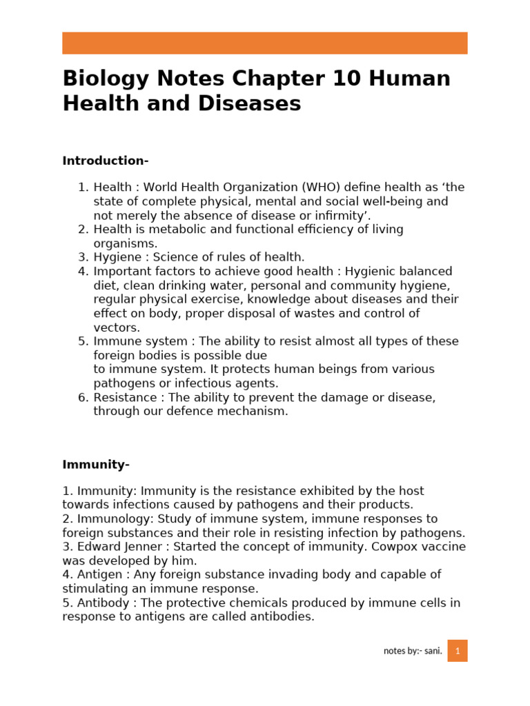 Human Health and Disease Overview | PDF | Antibody | Immune System
