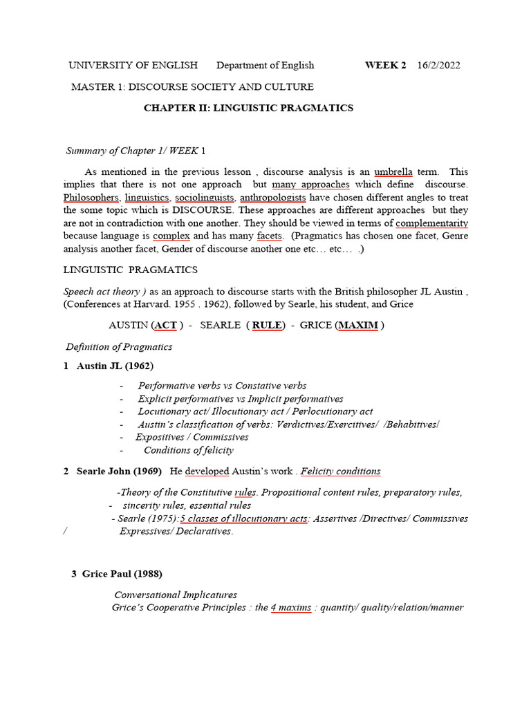 4 MODULE Discourse Analysis MASTER CHAPTER 2 | PDF