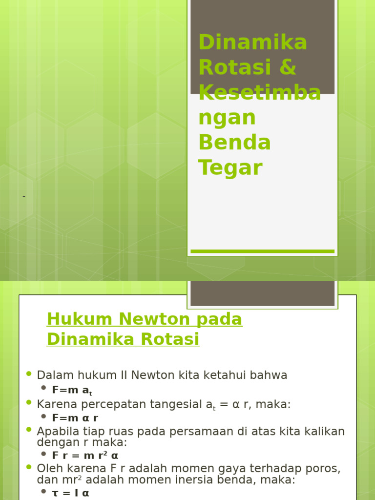 Dinamika Rotasi dan Kesetimbangan Benda | PDF