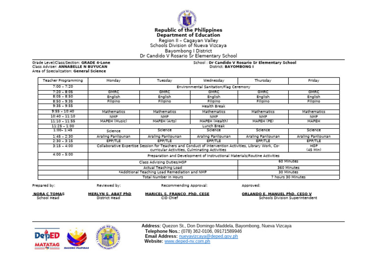 G4-Class-Program-S.Y-2024-2025 | PDF | Government | Philippines