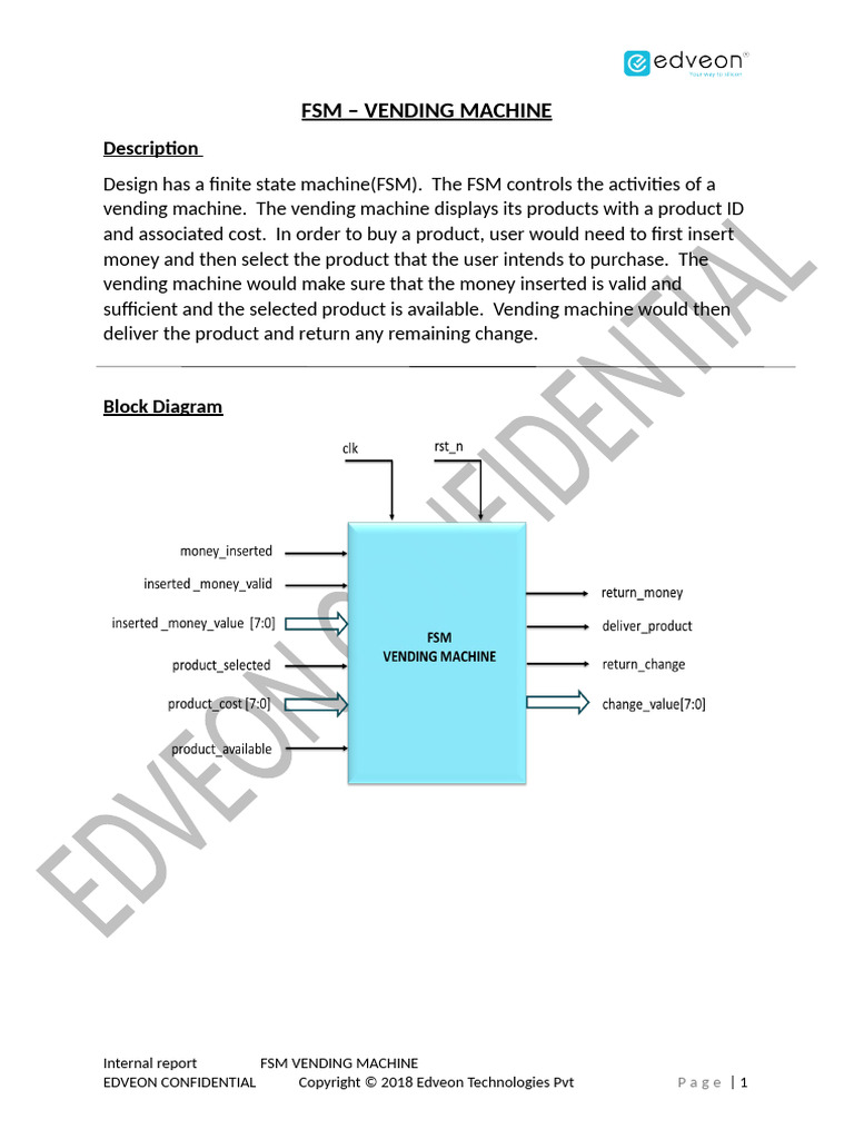 FSM - Vending Machine | PDF | Electronics | Computing