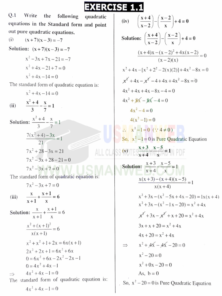 10th Mathematics Chapter 1.1 Notes Punjab Board | PDF