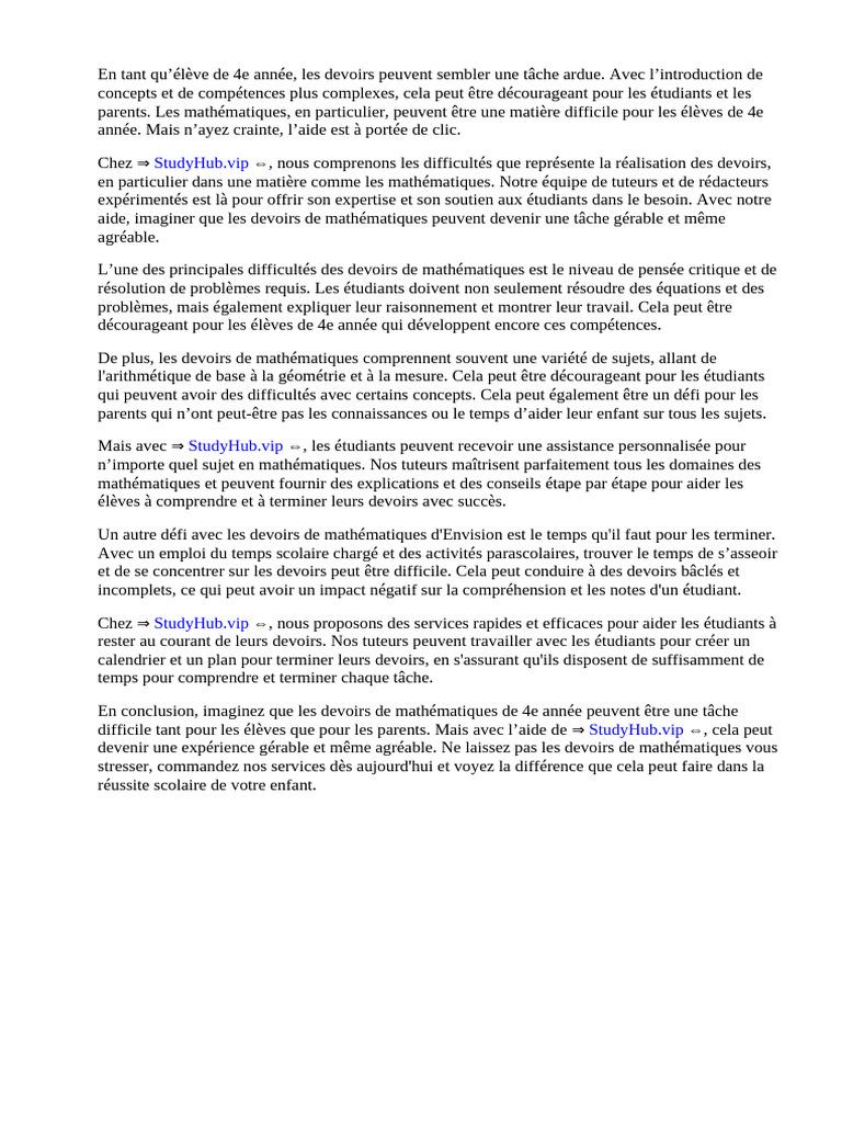 Devoirs de Mathématiques de 4e Année Envision | PDF | Mathématiques