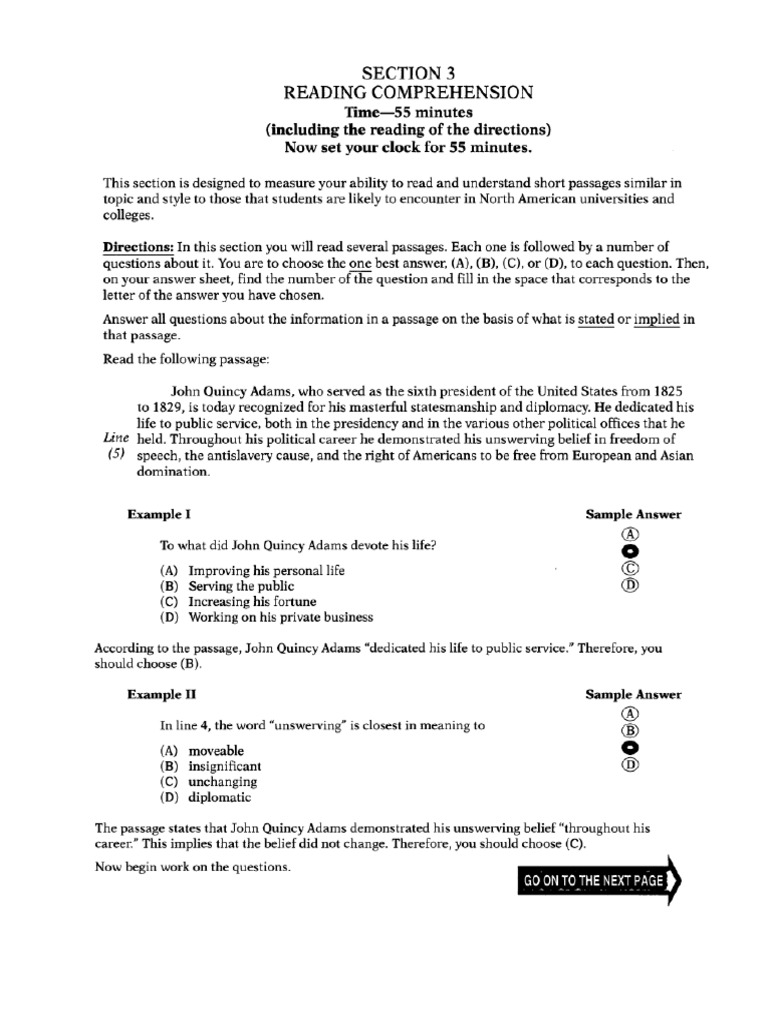 Reading Full Practise Exercise | PDF