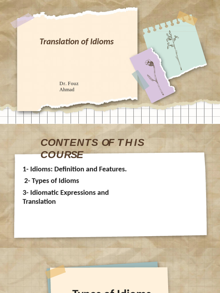 Understanding Idioms and Their Types | PDF | Idiom | Linguistics