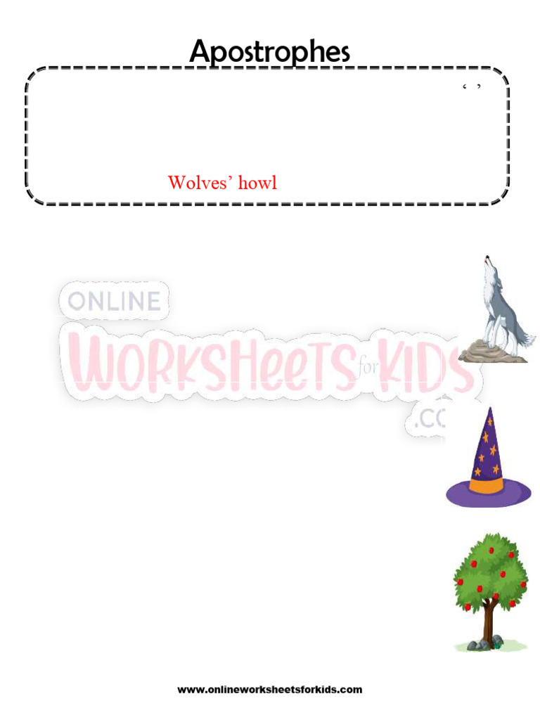 Apostrophe Worksheet For Grade 1-7 | PDF