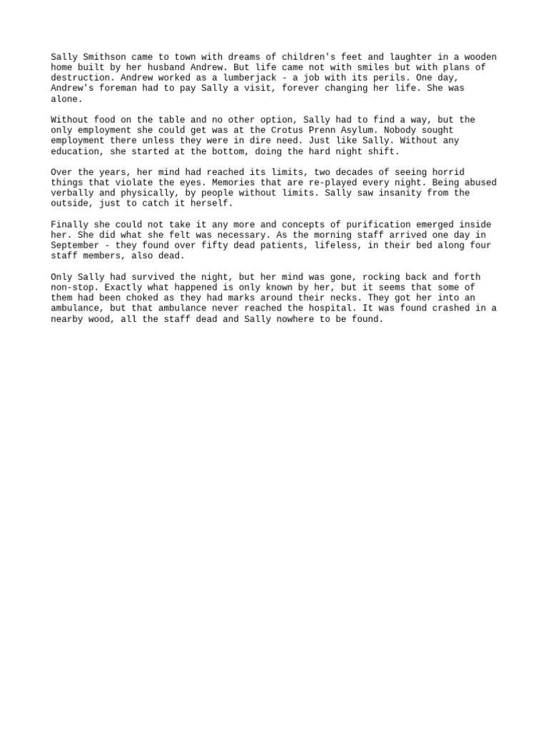 Sally Smithson Came To Town With DR | PDF