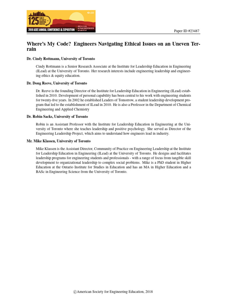 Where’s My Code_ Engineers Navigating Ethical Issues on an Uneven Terrain | PDF | Justice ...