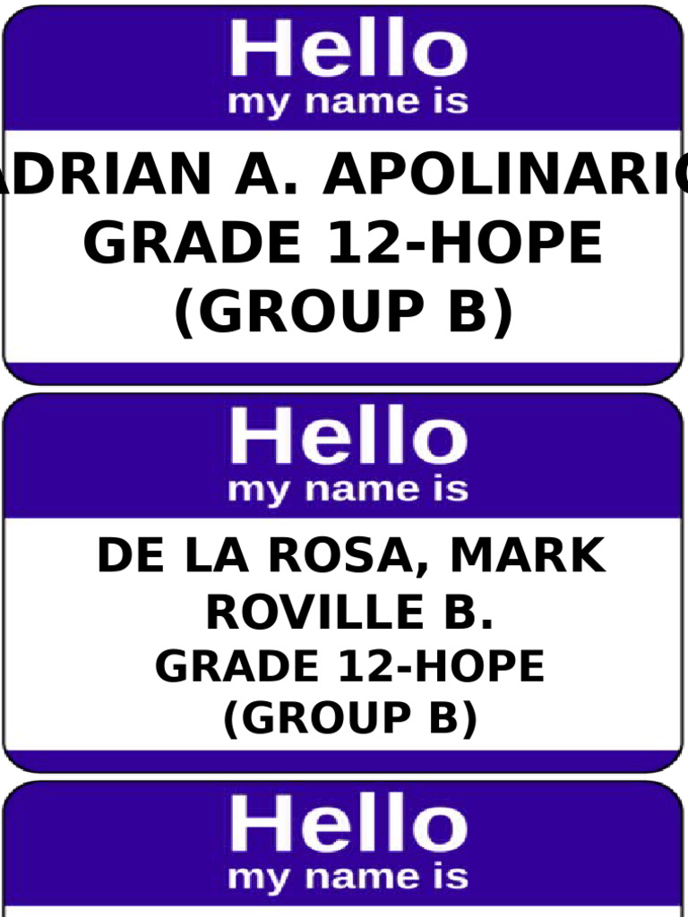 For Name Tag | PDF